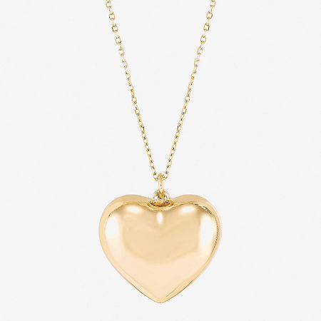 Click here for Womens 14K Gold Heart 17 Inch Pendant Necklace  On... prices