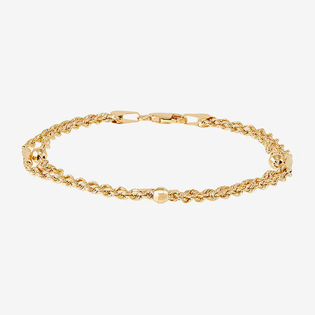 Click here for Womens 10K Gold Hollow Heart 7.5 Inch Link Bracele... prices