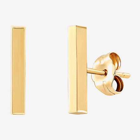 Click here for 14K Gold 12.7mm Bar Stud Earrings  One Size  Yello... prices