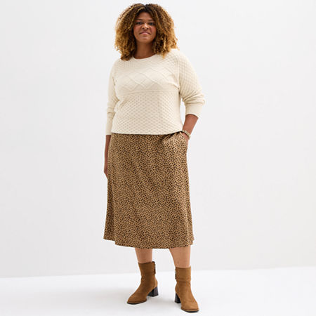 Click here for St. Johns Bay Womens Plus Midi A-Line Skirt  2x  B... prices