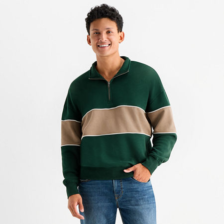 Click here for Arizona Mens Mock Neck Fleece  Medium  Green prices