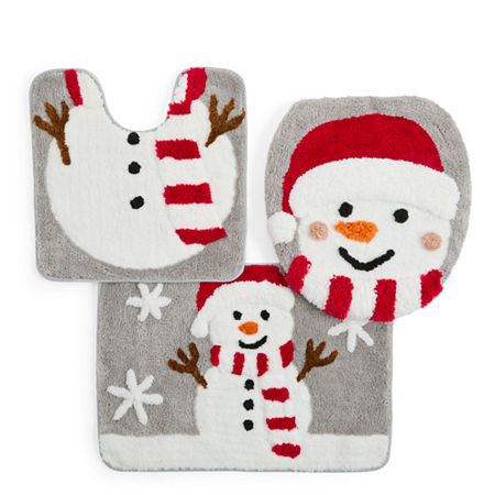 Click here for Avanti Snowman 3-pc. Bath Rug Set  One Size  Gray prices