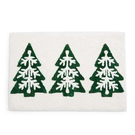 Click here for Avanti Green Trees Bath Rug  One Size  White prices