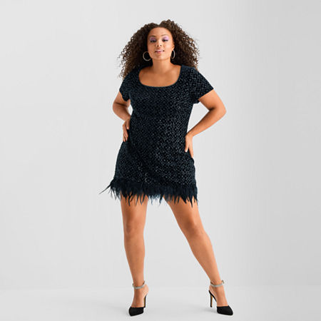Click here for Bob Mackie Womens Plus Short Sleeve A-Line Dress... prices