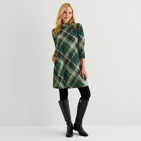 Click here for Jessica Howard Womens 3/4 Sleeve Plaid Shift Dress... prices