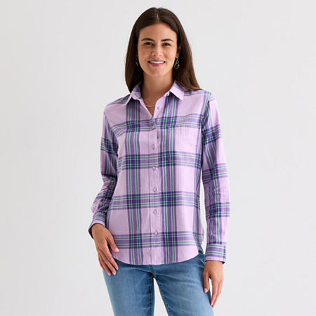 Click here for St. Johns Bay Womens Long Sleeve Tall Blouse  Smal... prices