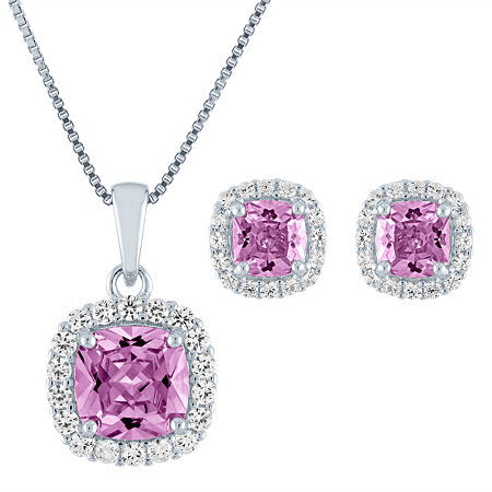 Click here for Womens Lab Created Pink Sapphire Sterling Silver J... prices