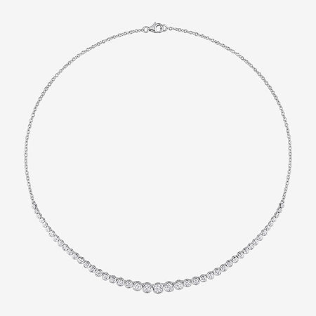 Click here for Womens White Moissanite Sterling Silver 17 Inch Te... prices