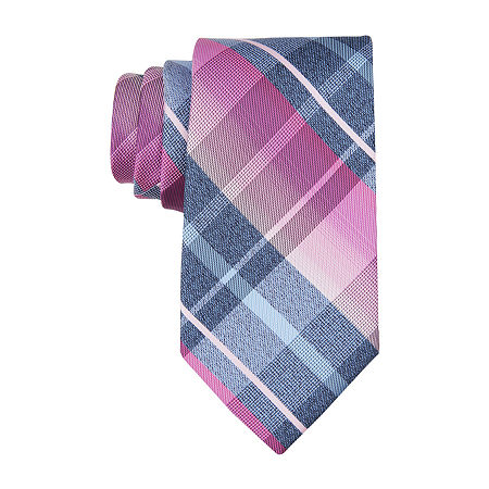 Click here for Stafford Extra Long Plaid Tie  One Size  Pink prices