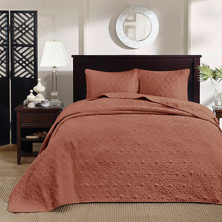 Madison Park Quebec 3-Pc. Quilt Set  Full/Queen - Clay Red