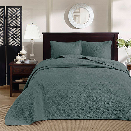 Madison Park Quebec Quilted 3-Pc. Bedspread Set  Queen - Balsam Green