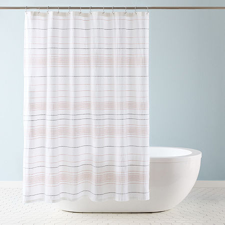 Click here for Town And Country Solana Stripe Grey Shower Curtain... prices