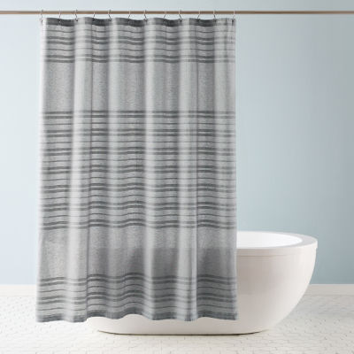 Town And Country Sophia Stripe Charcoal Shower Curtain, Color: Charcoal ...