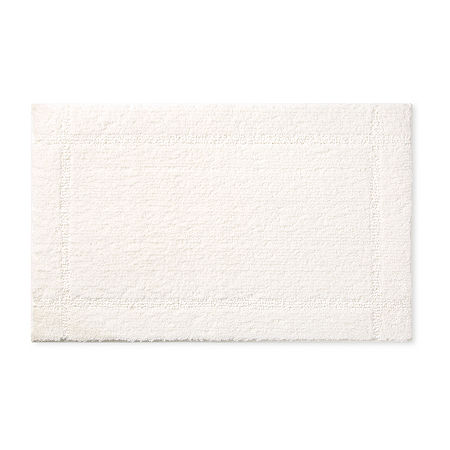 Click here for Town And Country Border White Bath Rug  One Size... prices