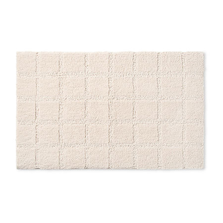 Click here for Town And Country Windowpane Beige Bath Rug  One Si... prices