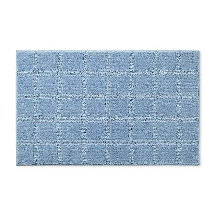 Click here for Town And Country Windowpane Blue Bath Rug  One Siz... prices
