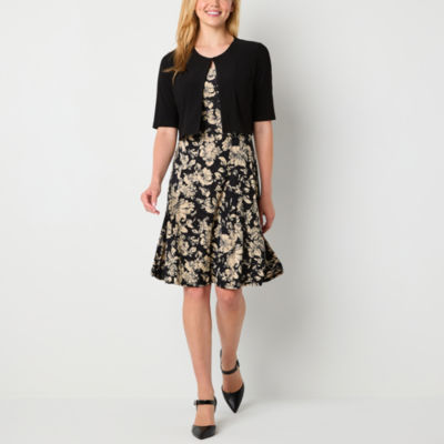 Perceptions Womens Jacket Dress, Color: Black Taupe - JCPenney