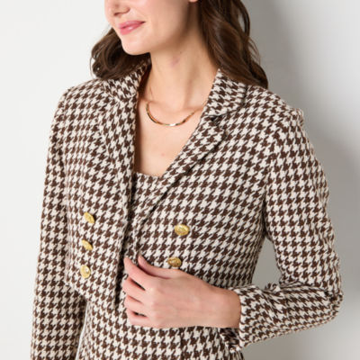 Melonie T Womens Jacket Dress, Color: Brown Ivory - JCPenney