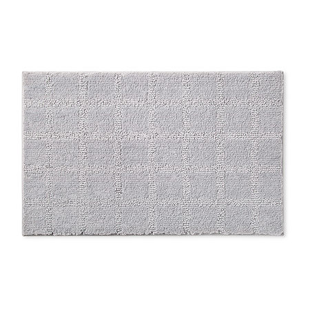 Click here for Town And Country Windowpane Grey Bath Rug  One Siz... prices