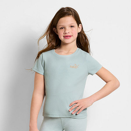 Click here for PUMA Rib Big Kid Girls Crew Neck Short Sleeve Embr... prices