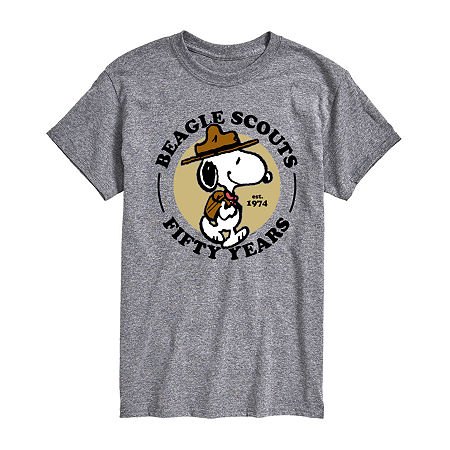 Click here for Mens Short Sleeve Beagle Scouts 50 Years Peanuts G... prices
