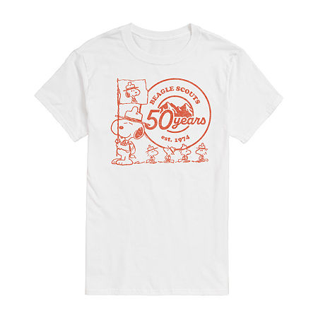 Click here for Mens Short Sleeve Beagle Scouts 50 Years Peanuts G... prices