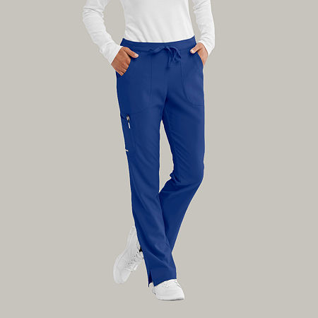 Skechers Sk201 Reliance 3-Pocket Mid-Rise Straight Leg Womens Petite Tag Free Stretch Fabric Moisture Wicking Scrub Pant  Petite Xx-small  Blue