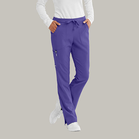 Skechers Sk201 Reliance 3-Pocket Mid-Rise Straight Leg Womens Petite Tag Free Stretch Fabric Moisture Wicking Scrub Pant  Petite Xx-large  Purple