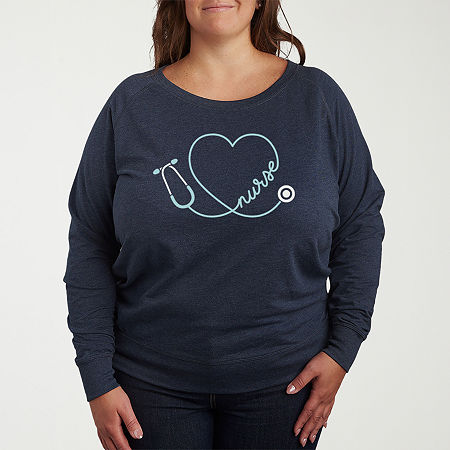 Click here for Nurse Womens Plus Crew Neck Long Sleeve T-Shirt  3... prices