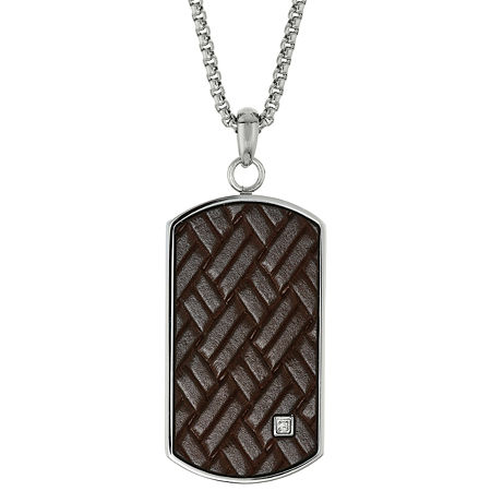Click here for Mens White Cubic Zirconia Sterling Silver Dog Tag... prices