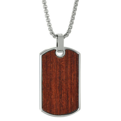 Mens Stainless Steel and Forged Carbon Fiber Reversible Dog Tag ...