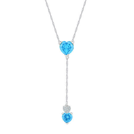 Click here for Womens Blue Topaz Sterling Silver 18 Inch Y Neckla... prices
