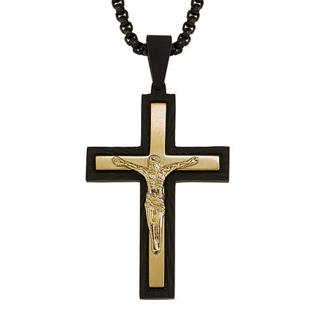 Click here for Crucifix Mens Stainless Steel Cross 24 Inch Pendan... prices