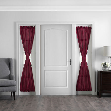 Elrene Home Fashions Colette Faux Silk Side Door Window Panel - Red