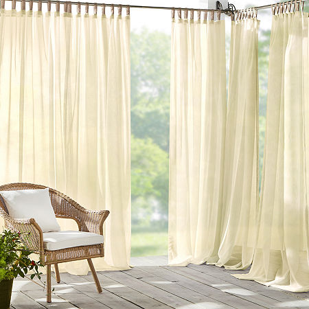 Elrene Darien Sheer Adhesive Loop Tab Top Window Curtain Panel