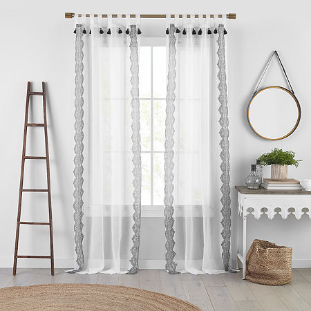 Click here for Elrene Home Fashions Shilo Boho Sheer Tab Top Wind... prices