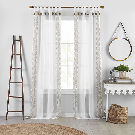 Click here for Elrene Home Fashions Shilo Tab Top Sheer Single Cu... prices