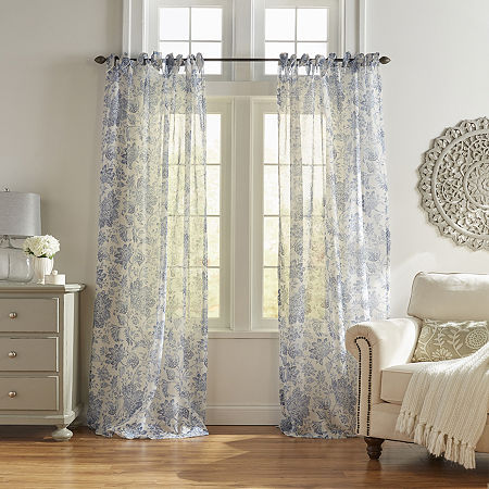 Click here for Elrene Westport Floral Tie-Top Sheer Window Curtai... prices