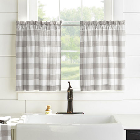 Elrene Home Fashions Farmhouse Living Buffalo Check Window Tier Set - Gray/white