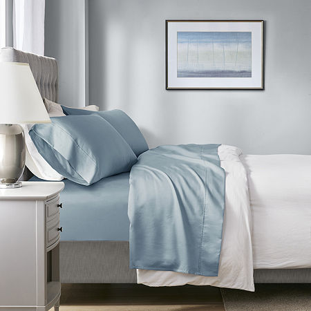 Beautyrest Temperature Regulating 1000 Thread Count Cotton Sateen Blend 4-Pc. Sheet Set  Full - Blue