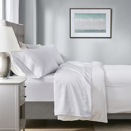 Beautyrest Temperature Regulating 1000 Thread Count Cotton Sateen Blend 4-Pc. Sheet Set  Queen - White