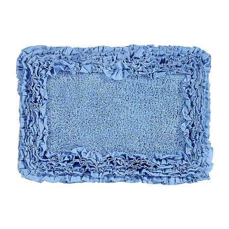Better Trends Ruffle Bath Rug  21 x 34 - White