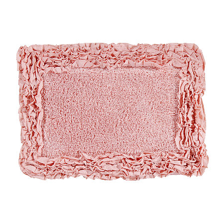 Better Trends Ruffle Bath Runner  20 x 60 - Pink