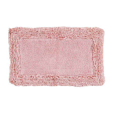 Better Trends Ruffle Heart Shape Bath Rug  30 - Pink 1