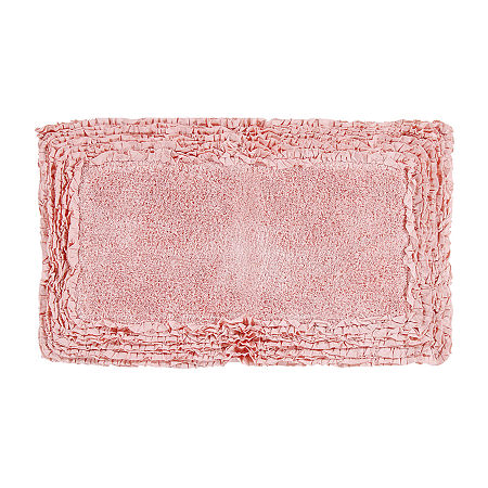 Better Trends Ruffle Heart Shape Bath Rug  30 - Open Beige