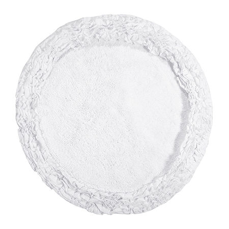 Better Trends Ruffle Heart Shape Bath Rug  30 - White 1