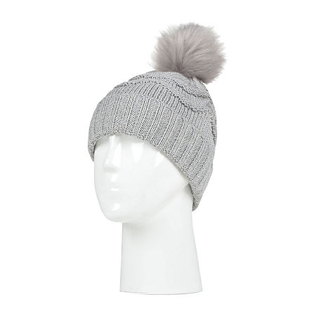 Heat Holders Womens Courtney Roll Up With Wispy Pom Hat - Cloud Grey