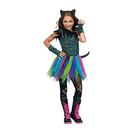 Click here for Little & Big Kid Girls Wild Cat Costume  8-10  Gre... prices