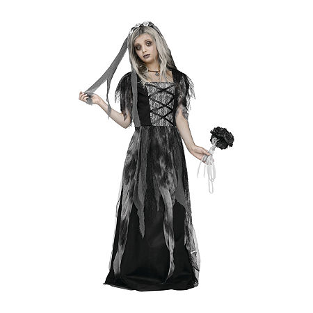 Click here for Little & Big Kid Girls Bride Costume  X-large  Bla... prices