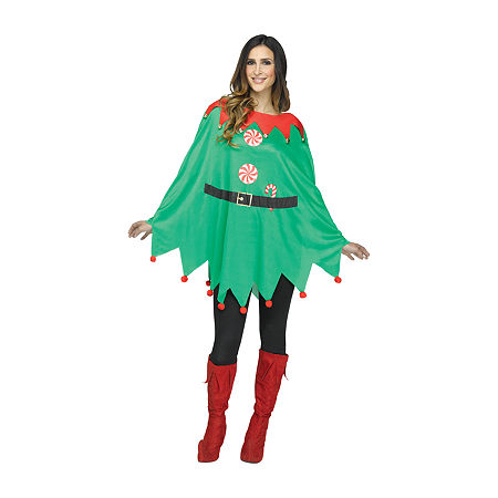 Click here for Womens Elf Poncho Costume  Medium  Green prices